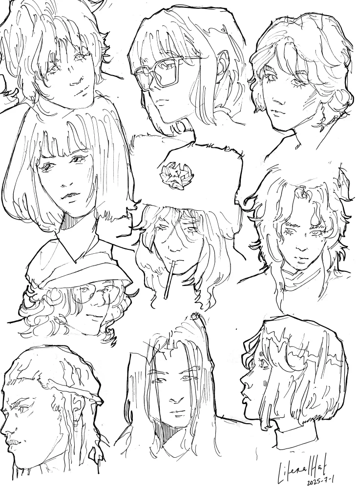 LiteralHat | Face Ink Studies